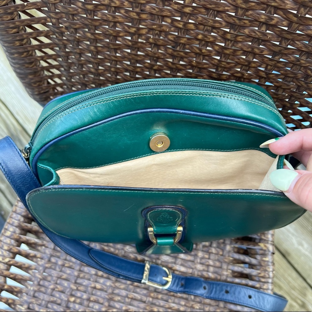 Rare Vintage Mark Cross Italy Leather Crossbody Bag - Gem